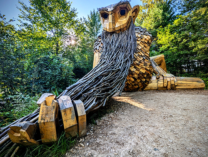 "Who's been eating my porridge?" Move over, Goldilocks! Benny the Beard Fisher is the new forest dweller in town, lounging by the river like he owns the place.