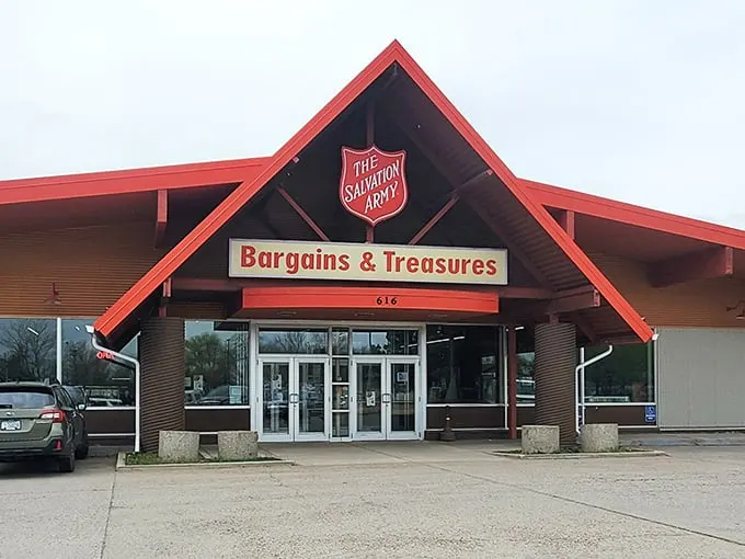 Welcome to the Bargain Bonanza! This red-roofed wonderland is where your wallet breathes a sigh of relief and your inner treasure hunter does a happy dance.