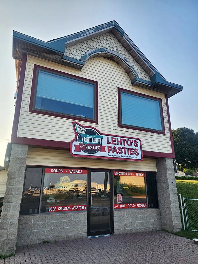 Welcome to pasty paradise! Lehto's charming exterior promises a taste of Upper Peninsula tradition, with a side of small-town charm.