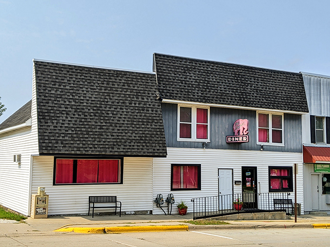 A pink elephant never forgets... to serve up delicious diner fare! This charming exterior promises a feast for both eyes and stomach.