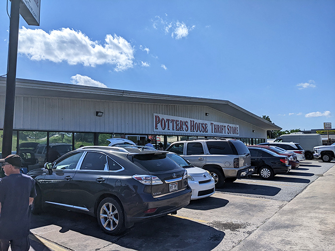 Welcome to Potter's House Thrift, where one person's castoffs become another's treasure trove. This unassuming exterior hides a world of wonders waiting to be discovered.