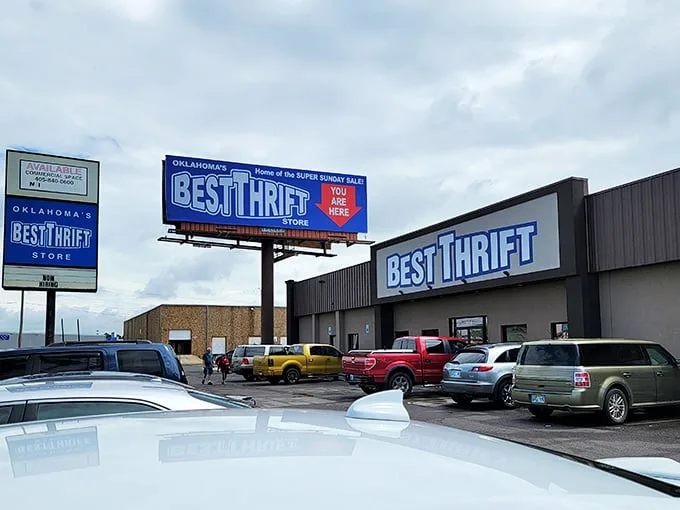 Welcome to the Mecca of Thrift! Best Thrift's exterior promises a treasure trove within, like a bargain hunter's Narnia hiding behind those unassuming walls.