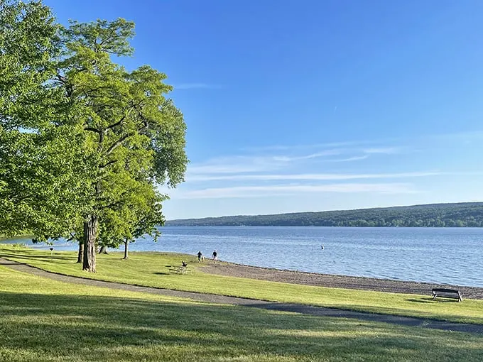 Nature's own infinity pool! Keuka Lake stretches out like a dream, with hills rolling into forever. Who needs a screensaver when you've got this view?
