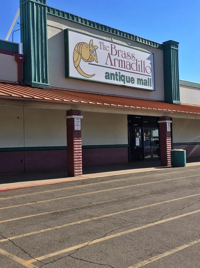 Welcome to the Brass Armadillo, where time travel is just a step through these doors! This antique wonderland promises adventures that'll make your wallet quiver with excitement.