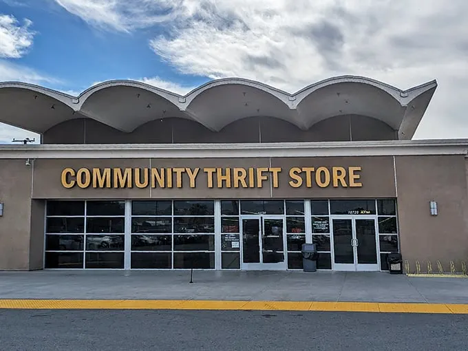Welcome to the Taj Mahal of thrift stores! This architectural marvel houses more treasures than you can shake a vintage feather duster at.