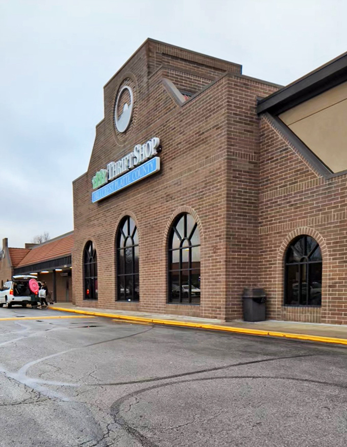 Welcome to bargain heaven! Hillcrest Thrift Shop's brick facade promises treasures within, like a modern-day Ali Baba's cave for the budget-conscious adventurer.