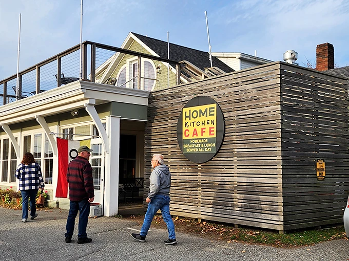 A coastal gem awaits! This charming exterior promises a feast for both your eyes and taste buds. Maine's culinary treasures are just steps away.