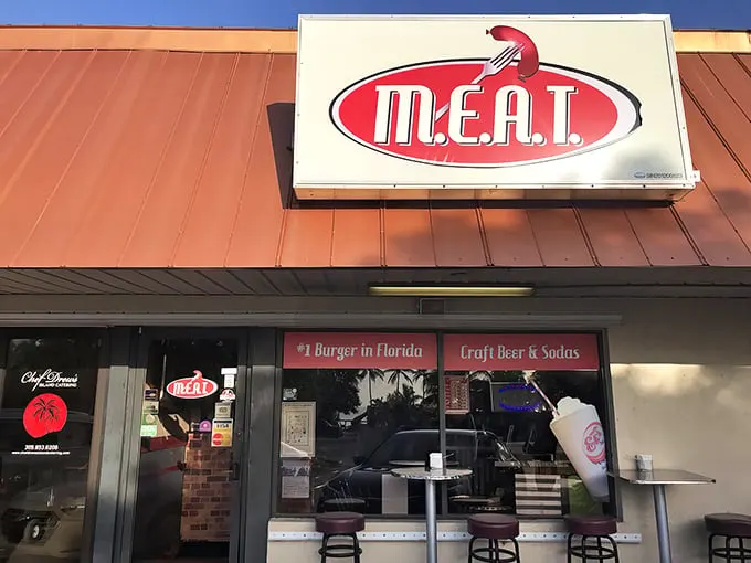 Welcome to meat paradise! MEAT Eatery's exterior promises a carnivore's dream come true, with a side of Florida sunshine.