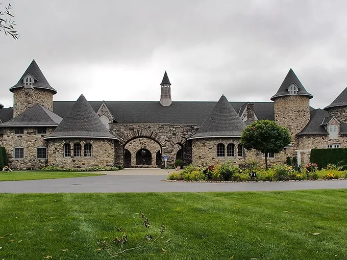 A fairy tale comes to life! Castle Farms sprawls across the Michigan landscape like a medieval dream, complete with turrets and manicured gardens.
