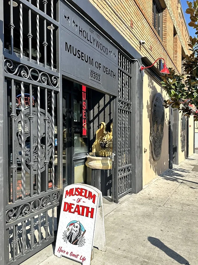 Welcome to Hollywood's most morbidly fascinating attraction! The Museum of Death's entrance is like a portal to the underworld, minus the boat ride.