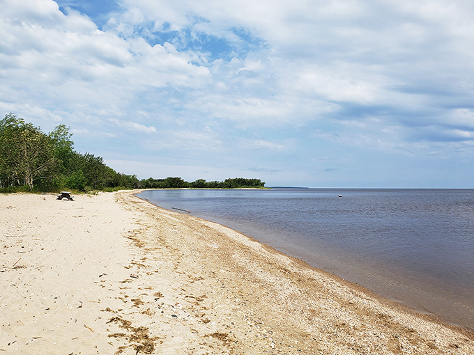 Nature's rocky shoreline: Where the water meets the wild. Zippel Bay's rugged beauty invites you to skip stones and contemplate life's big questions – like "How did I get sunburned in Minnesota?"