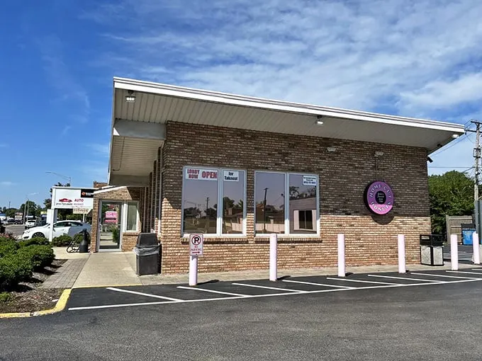 Welcome to donut paradise! Home Cut Donuts' unassuming exterior hides a world of sugary delights, proving you should never judge a book by its cover – or a donut by its building.