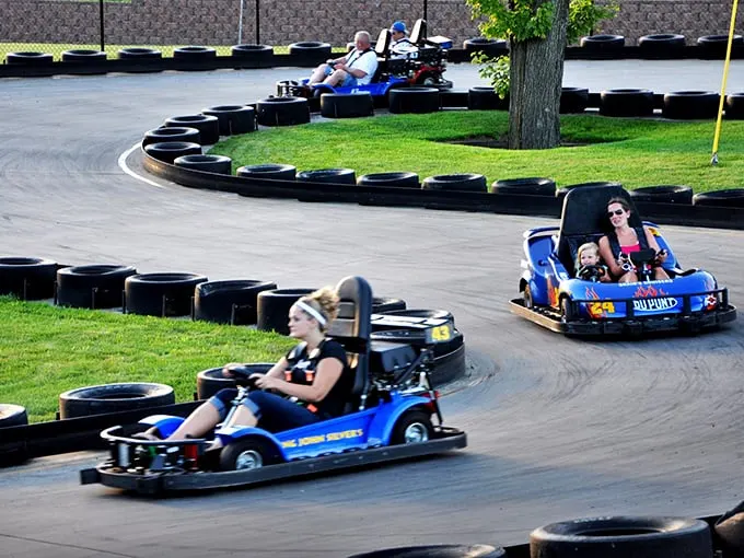 Buckle up, speed demons! These go-karts aren't your grandpa's lawnmowers. Feel the wind in your hair (or helmet) as you zip around curves, channeling your inner Mario Kart champion.