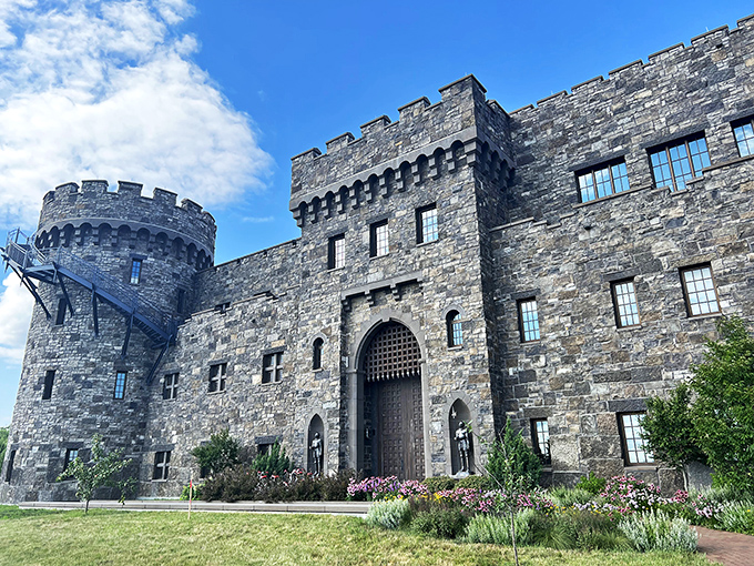 Epic Systems' castle-like headquarters in Verona, Wisconsin, blends medieval charm with modern innovation. This whimsical workplace boasts turrets, a grand entrance, and lush gardens, creating a truly magical atmosphere for software development.