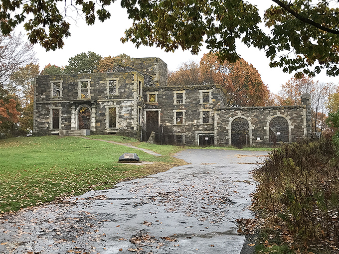 Stone sentinels stand guard, their empty windows framing nature's masterpieces. Goddard Mansion whispers tales of bygone elegance, inviting curious souls to step into history's embrace.