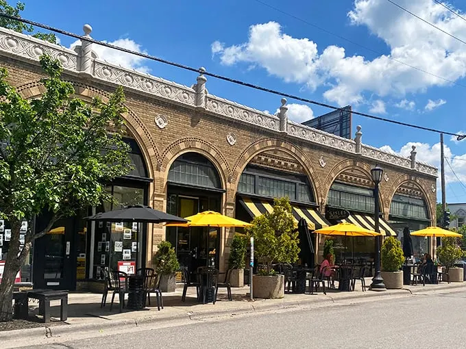 A slice of architectural heaven! This charming brick facade houses more than just baked goods—it's a portal to pastry paradise.