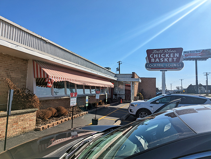 Route 66 meets comfort food heaven! Dell Rhea's iconic sign beckons road-trippers and locals alike, promising a journey through time and taste buds.