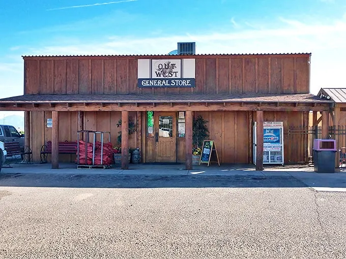 Welcome to the Wild West… of snacks! Out West General Store stands proud against the Arizona sky, promising adventure and tasty treats.