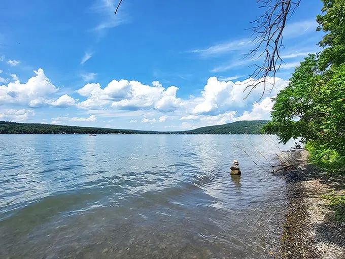 Nature's own infinity pool! Keuka Lake stretches out like a dream, with hills rolling into forever. Who needs a screensaver when you've got this view?