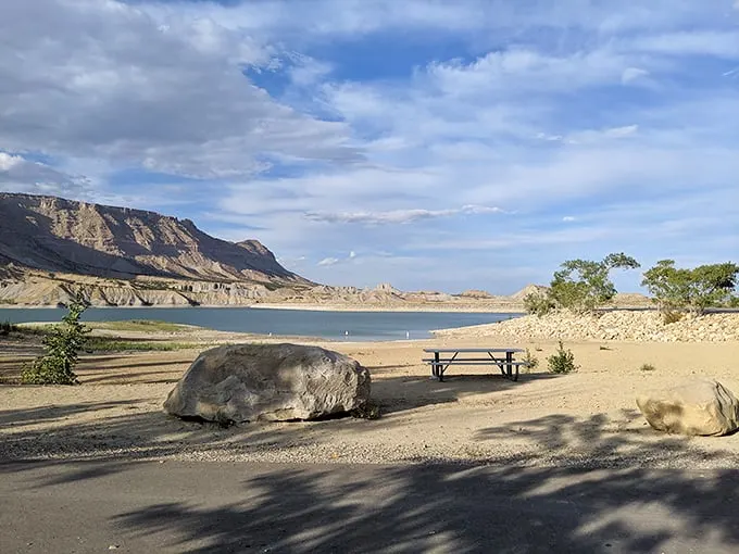 Who needs a Hollywood set when you've got this view? Millsite's reservoir puts on a show that would make even James Cameron jealous.
