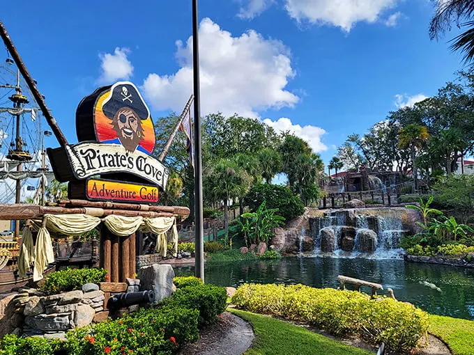 Ahoy, matey! This swashbuckling entrance is like stepping onto the set of "Pirates of the Caribbean" – minus Johnny Depp's eyeliner.