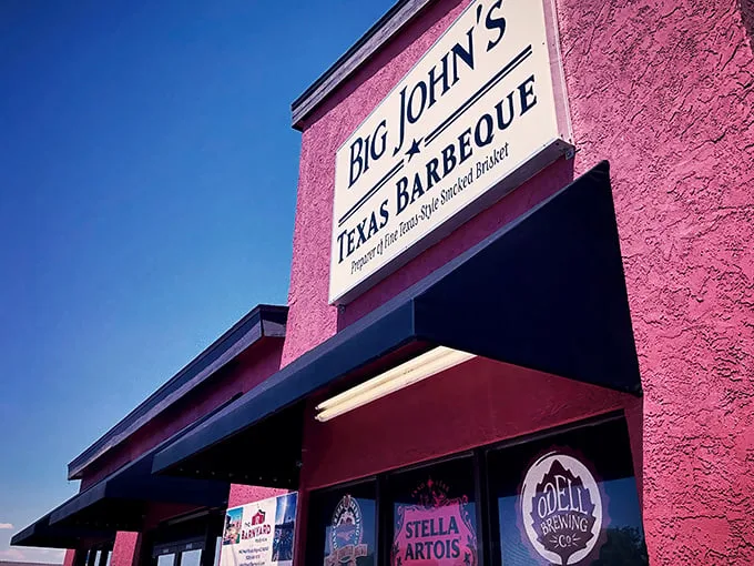 Gas station gourmet? You bet! This vintage truck isn't hauling fuel – it's delivering smoky, meaty dreams to BBQ lovers.