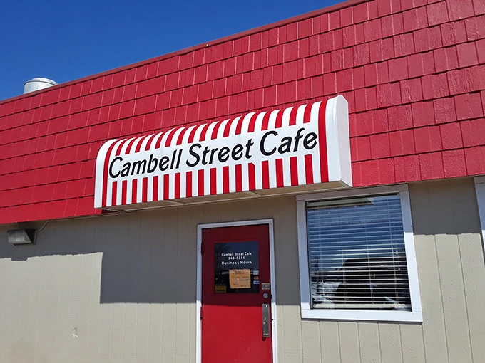 A red-and-white striped awning that screams "Come in, we've got pancakes!" Beau's Cambell Street Diner stands out like a beacon of breakfast hope in Rapid City.