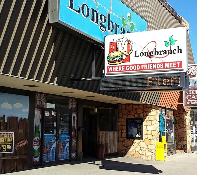 "Where good friends meet" indeed! The Longbranch's exterior promises a night of camaraderie, comfort food, and perhaps a dash of small-town intrigue.
