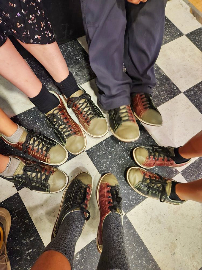 Ah, rental shoes – the great equalizer. Nothing says "I'm here to bowl" like these stylish kicks!
