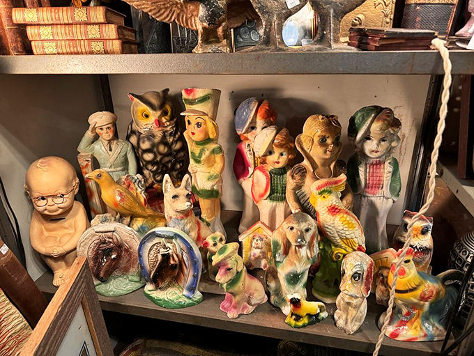 These ceramic critters look like they're having a wild tea party. Alice in Wonderland would feel right at home!