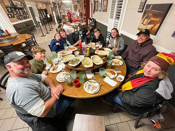 A picture-perfect moment of Southern togetherness. At Buckner's, strangers become family faster than you can say "pass the biscuits."