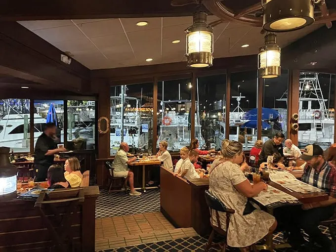 A full house of happy diners—proof that at Capt. Anderson's, everyone's invited to this seafood party. No RSVP required!