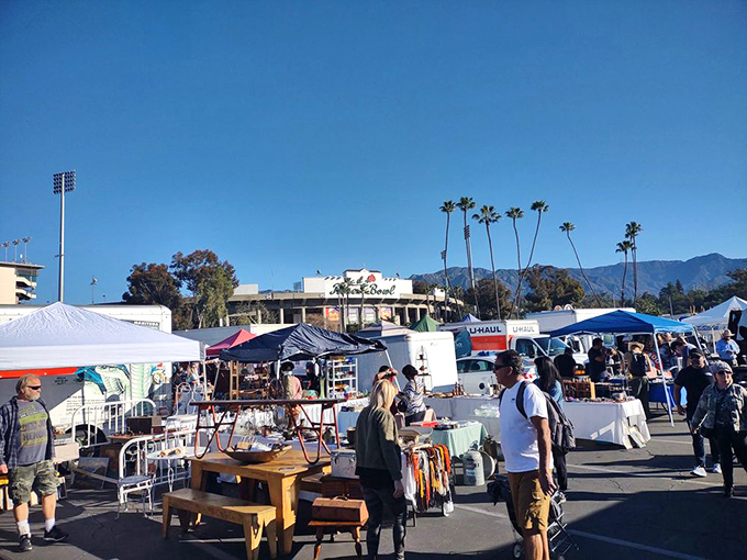 Shop 'til you drop, then shop some more! The endless sea of white tents promises hidden gems and unexpected finds.