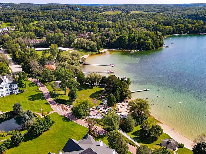 Elkhart Lake: Where small-town charm meets lakeside luxury. This street is so idyllic, it could be the setting for the next great American novel.