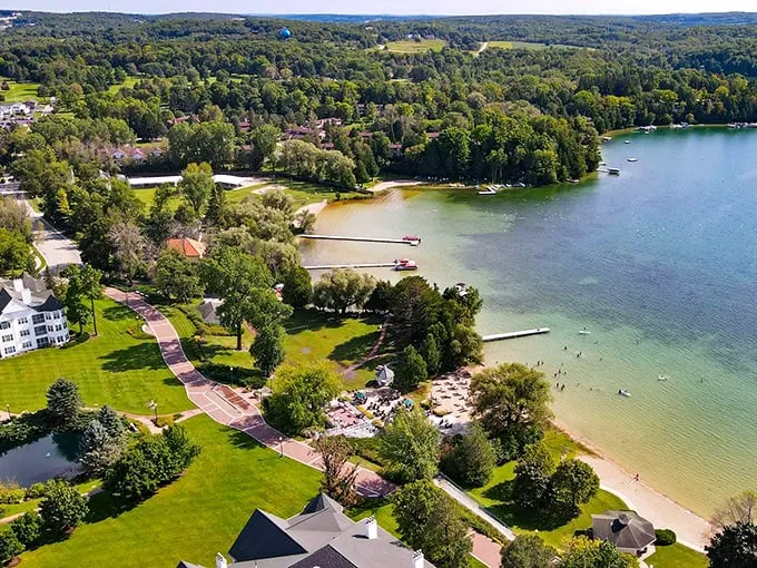 Elkhart Lake: Where small-town charm meets lakeside luxury. This street is so idyllic, it could be the setting for the next great American novel.