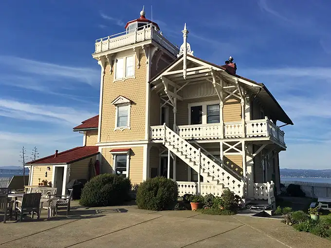 "Foghorns as lullabies? Welcome to East Brother, where lighthouse keeper dreams come with a side of gourmet breakfast."