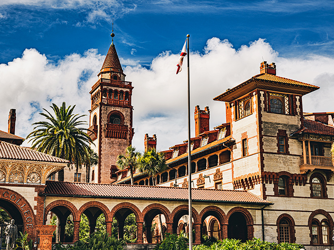 Gilded Age glamour meets higher education: Flagler College. Study halls never looked so good – it's like taking exams in a Spanish Renaissance palace.