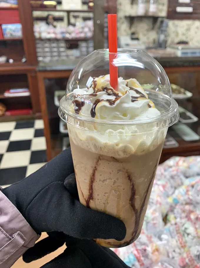 Meet the Mackinaw Turtle frappe, where coffee and dessert had a delicious love child. It's like a hug for your taste buds!