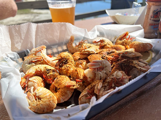 Steamed rock shrimp - the unsung heroes of the seafood world. These little guys pack a flavor punch that'll knock your flip-flops off!
