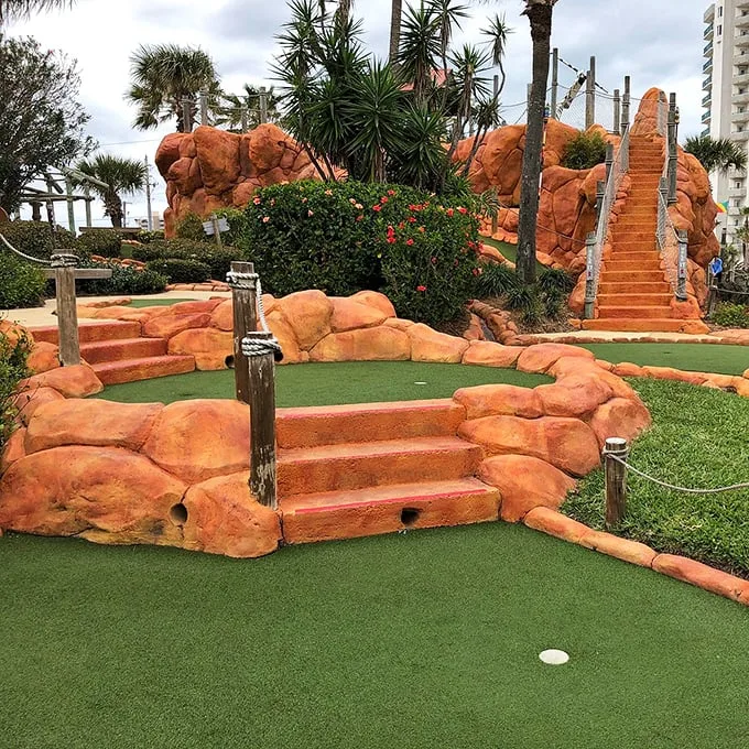 Is it a bird? Is it a plane? No, it's the elusive hole-in-one! This tricky cup is guarded by more obstacles than a season of "Wipeout."