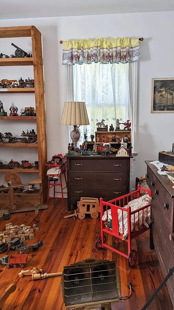 Playtime paradox! These vintage toys look ready for both cuddles and mischief – choose wisely, little ones.