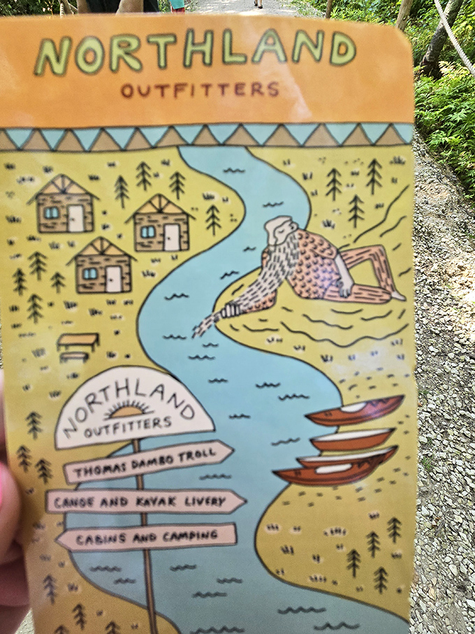X marks the troll! This whimsical map turns navigation into an adventure worthy of Indiana Jones – if Indy traded his fedora for a cozy flannel.