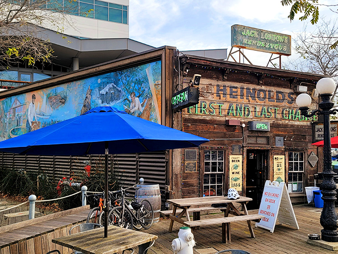 Time stands still at Heinold's First and Last Chance Saloon. Mind the sloping floor – it's not just the whiskey making you wobble!