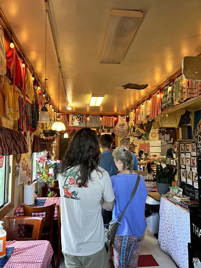 Donut devotees in their natural habitat. Watch as they navigate the treacherous waters of choice overload.