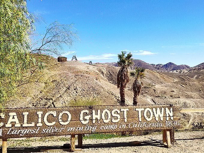 "Calico Ghost Town" – where the spirits are friendly and the only thing haunting you is the urge to pan for gold.