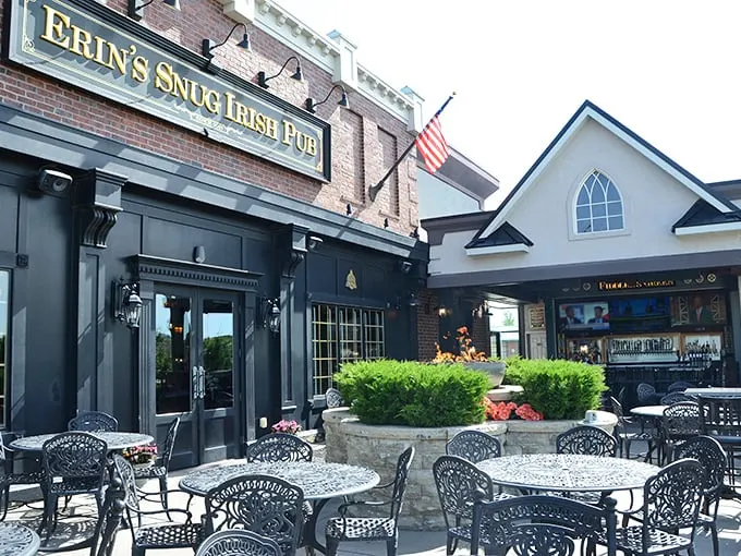 Sláinte under the sky! The patio seating offers a perfect blend of fresh air and frothy pints. Irish eyes are definitely smiling out here.