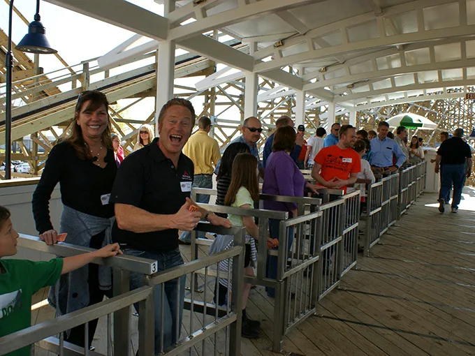 The anticipation is half the fun! This queue line is where strangers become comrades, united in their quest for the perfect scream.
