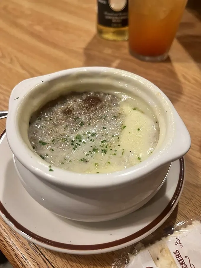 A bowl of comfort that's better than a hug. This creamy soup is like a warm embrace for your taste buds.