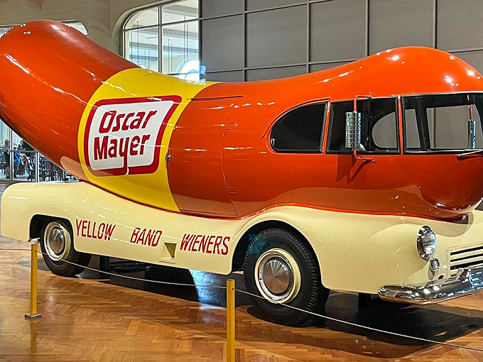 The ultimate food truck: This colossal wiener on wheels proves that America's appetite for quirky roadside attractions knows no bounds.