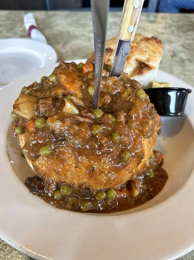 This isn't just beef stew, it's a hug in a bowl. Comfort food that could make even your grandma jealous.